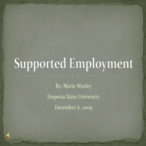 Supported Employment | PPTX