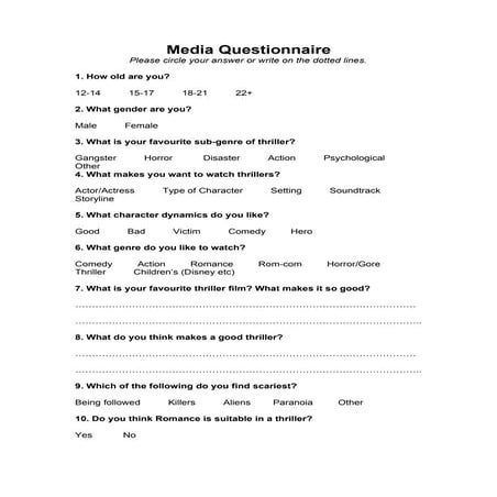 Media questionnaire | PDF