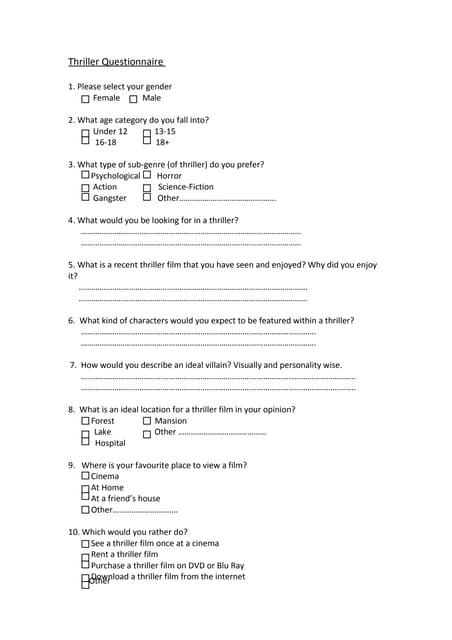 Media questionnaire | PDF