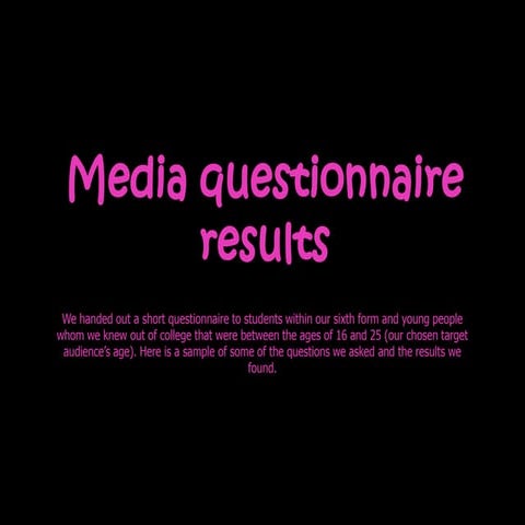 Media questionnaire | PPTX