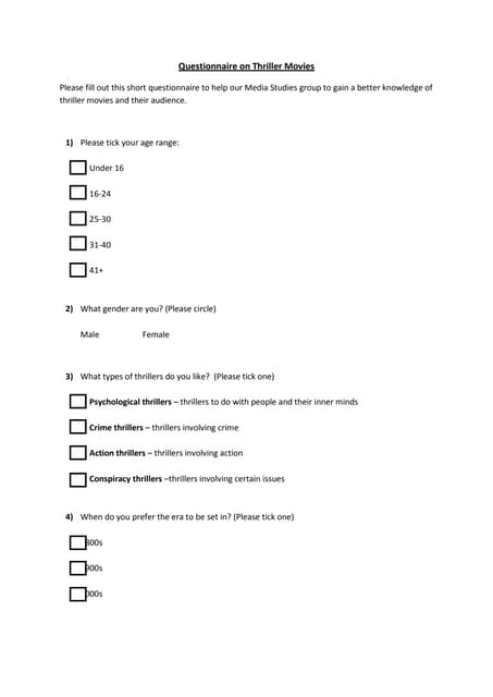 Questionnaire | PDF