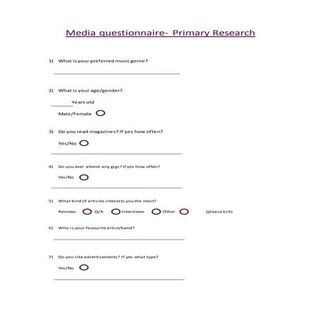Questionnaire | PDF