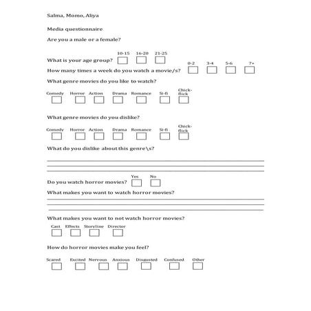 Questionnaire | DOCX