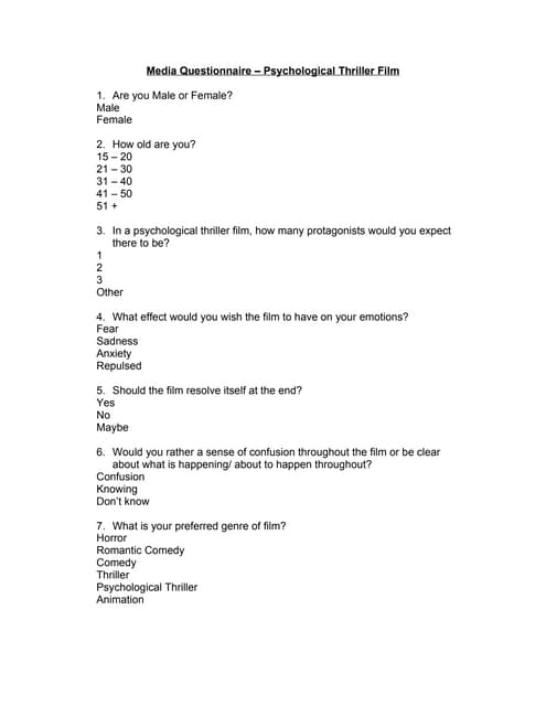 Questionnaire | PDF