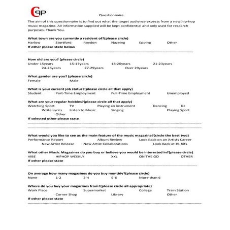 Media questionnaire main task | DOCX