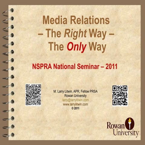 Media Relations – the right way – the only way 2011 | PPT