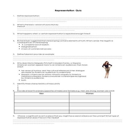 Media representation Quiz | DOCX