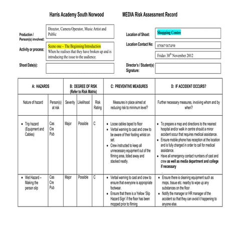 Media risk assessment record | DOCX