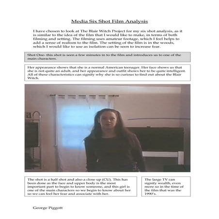 Media six shot film analysis | PDF