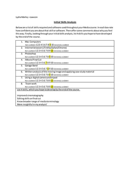 initial skills analysis | PDF