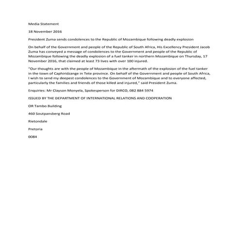 Media statement | PDF