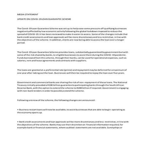 Media statement covid-19 | PDF