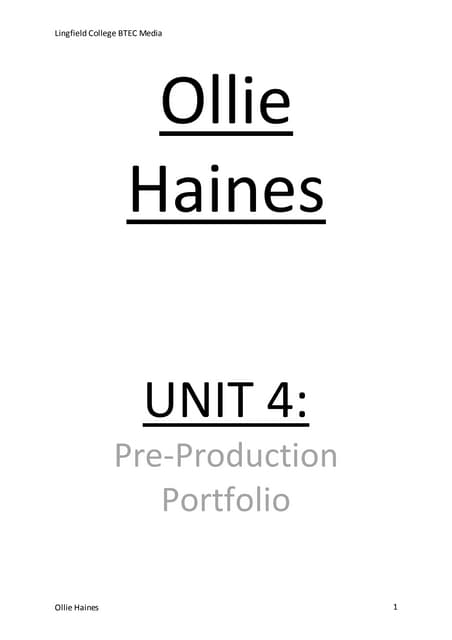 Btec Unit 4 Media Docx Video Production Content Production