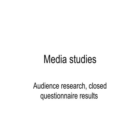 Media studies | PPT