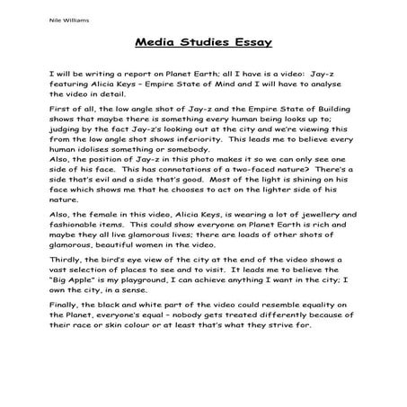 Media studies essay | DOCX