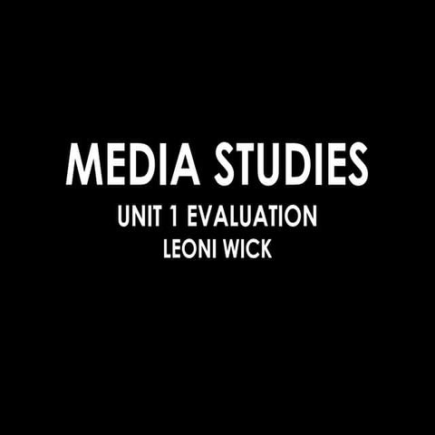 As media studies coursework presentation | PPTX