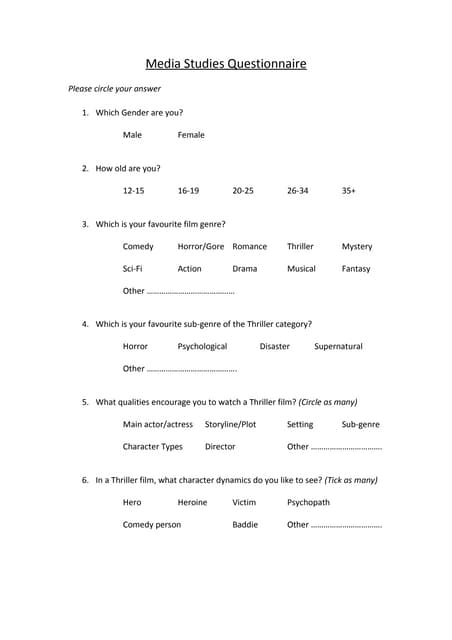 Media questionnaire | PDF