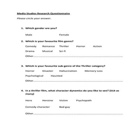 Media Studies Research Questionnaire | PDF