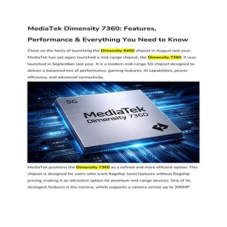 MediaTek Dimensity 7360_ Features, Specs, Performance & Everything You ...