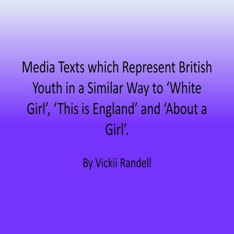 Media Texts which Represent Youth | PPTX