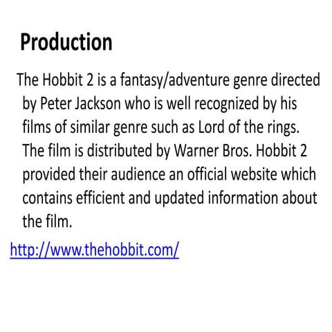 The Hobbit 2 media studies | PPT