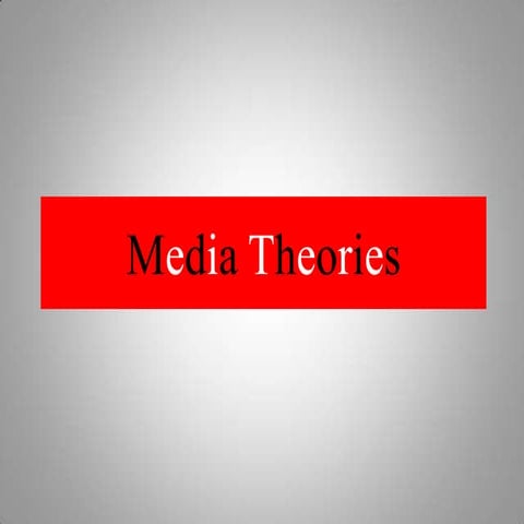 Media theories | PPT