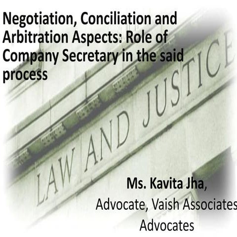 arbitration, conciliation and alternate dispute resolution methods | PPTX