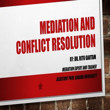 Mediation and conflict resolution: Training Course | PPTX