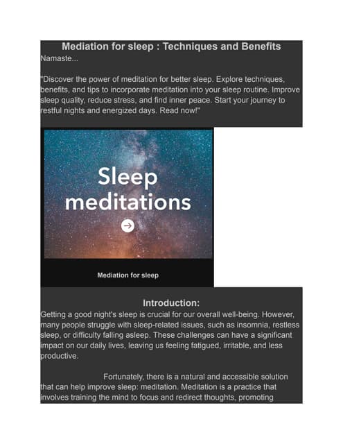 Meditation, types of meditation , role of meditation in student life | PPTX
