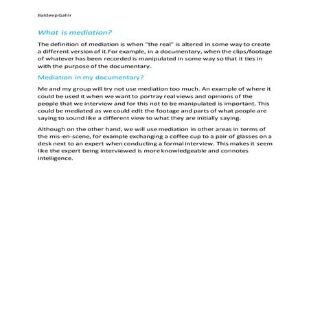Mediation in documentaries | DOCX