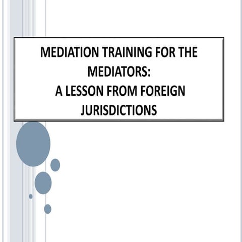 Mediation training for the mediators slide | PPTX