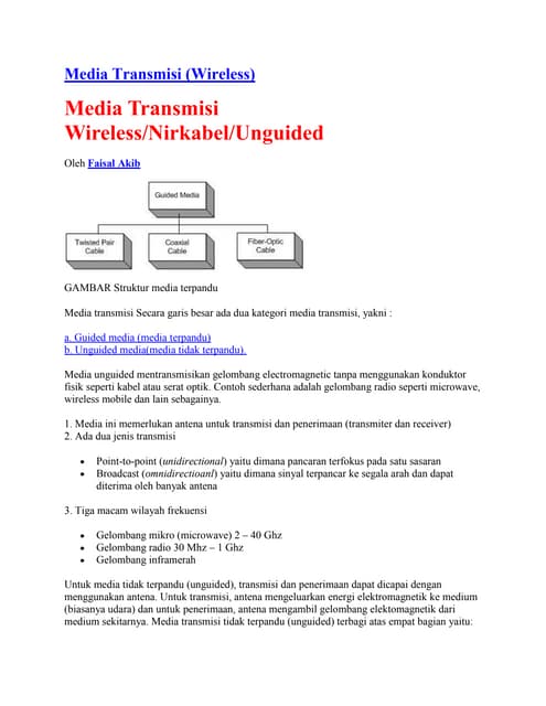 Media Transmisi Guided Dan Unguided | PPT
