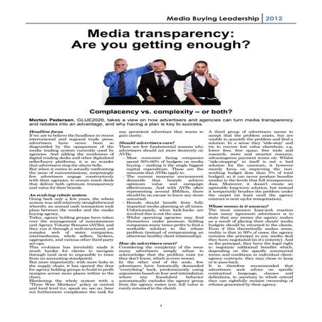 Media transparency: are you getting enough | PDF