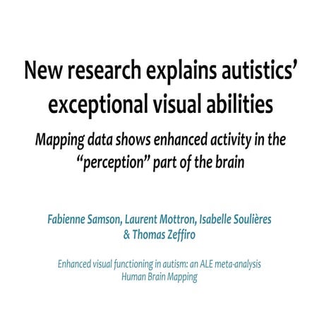 Visual Processing and Autism Spectrum Disorders (1) | PPTX