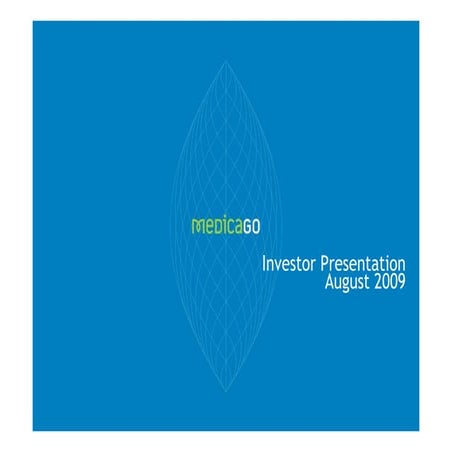 Medicago Investor Presentation 2009 | PDF