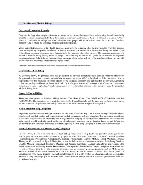 medical billing training notes | PDF