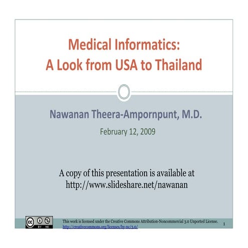 Medical Informatics: A Look From USA To Thailand | PPT