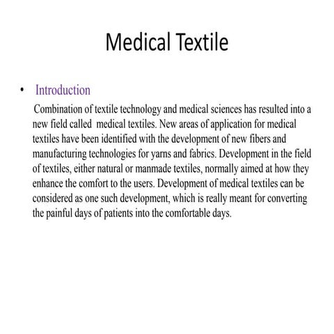 Medical textiles | PPTX