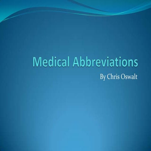 Medical abbreviations | PPTX