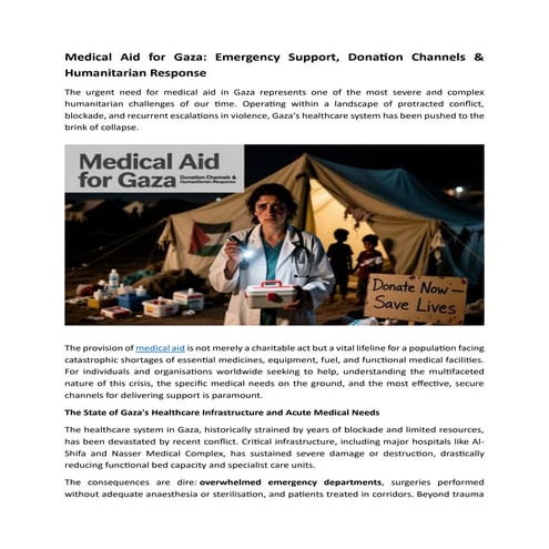 Medical Aid for Gaza Emergency Support, Donation Channels ...