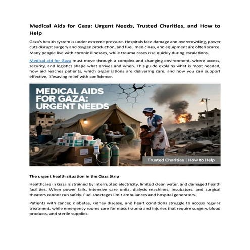 Medical Aids For Gaza Urgent Needs, Trusted Charities, and How to Help.pdf
