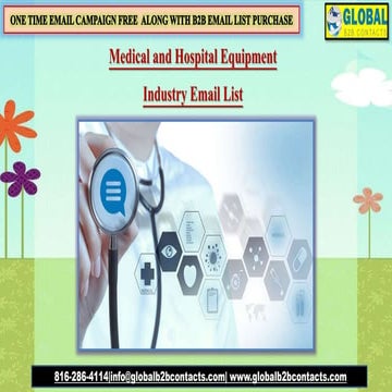 Medical and hospital equipment industry email list | PPT