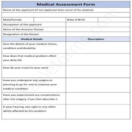 Medical Assessment Fillable PDF Templates | PDF