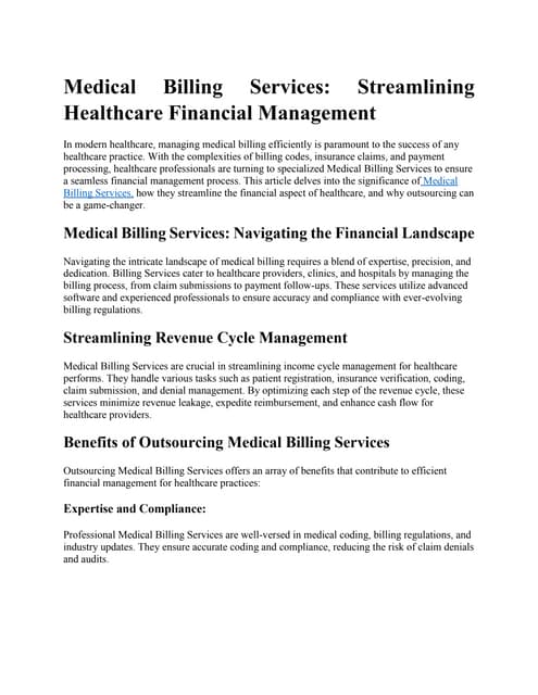 Medical Billing Services Streamlining Healthcare Financial Management.pdf Medical Billing Services Streamlining Healthcare Financial Management.pdf
