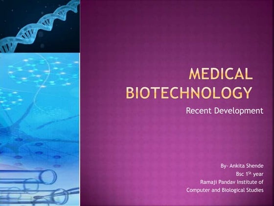 Biotechnology in medicine | PPT