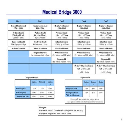 Side By Side Group Medical Bridge 1 0 Vs Colonial Life Medical Bridge ...