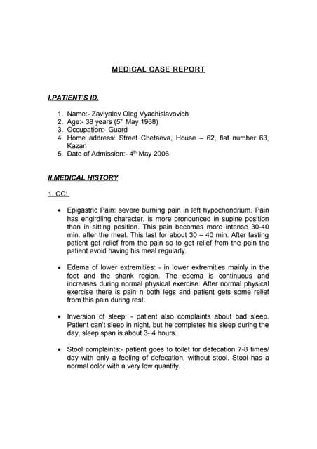 Medical case report | DOC | Digestive Disorders | Diseases and Conditions