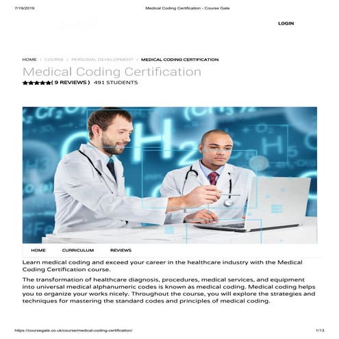 Medical Coding Certification - Course Gate | PDF | Educational ...