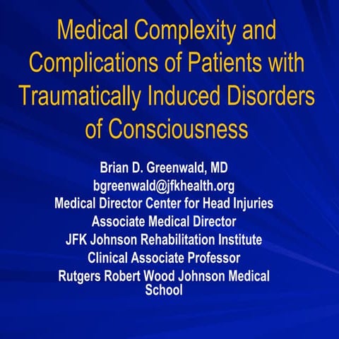 Medical complexity and complications of patients with traumatically ...