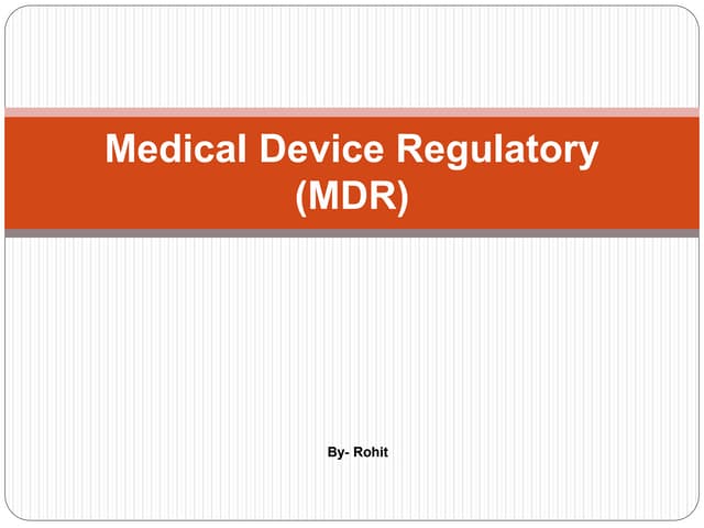 Short Overview of CDSCO MDR 2017 | PPTX